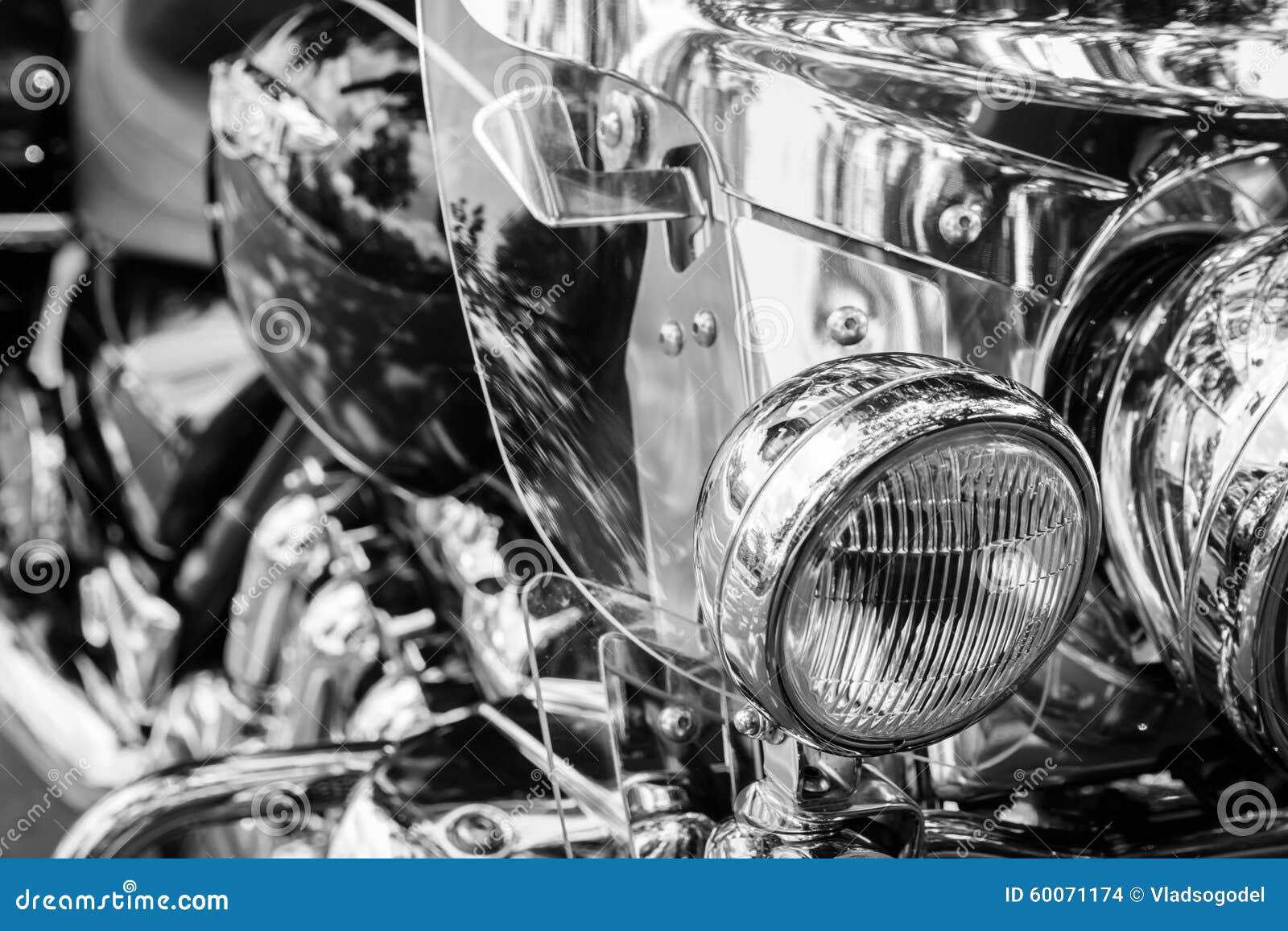 Brilliant Headlight Motorcycle On A Blurry Golden Background Stock ...