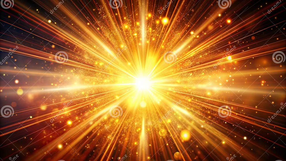 Brilliant Light Rays and Particles Emanate from a Central Point ...