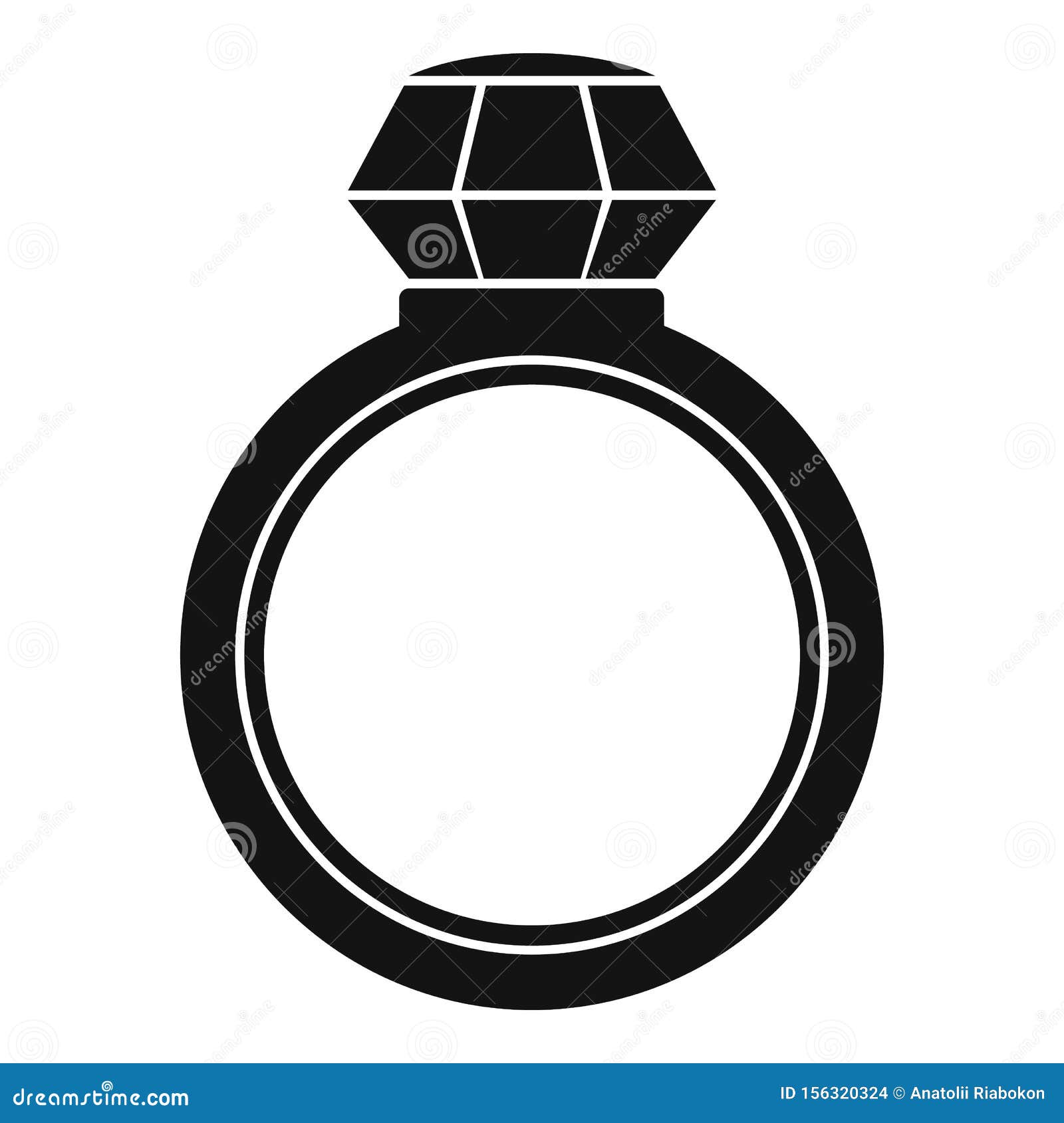 Brilliant Ring Icon, Simple Style Stock Vector - Illustration of ...