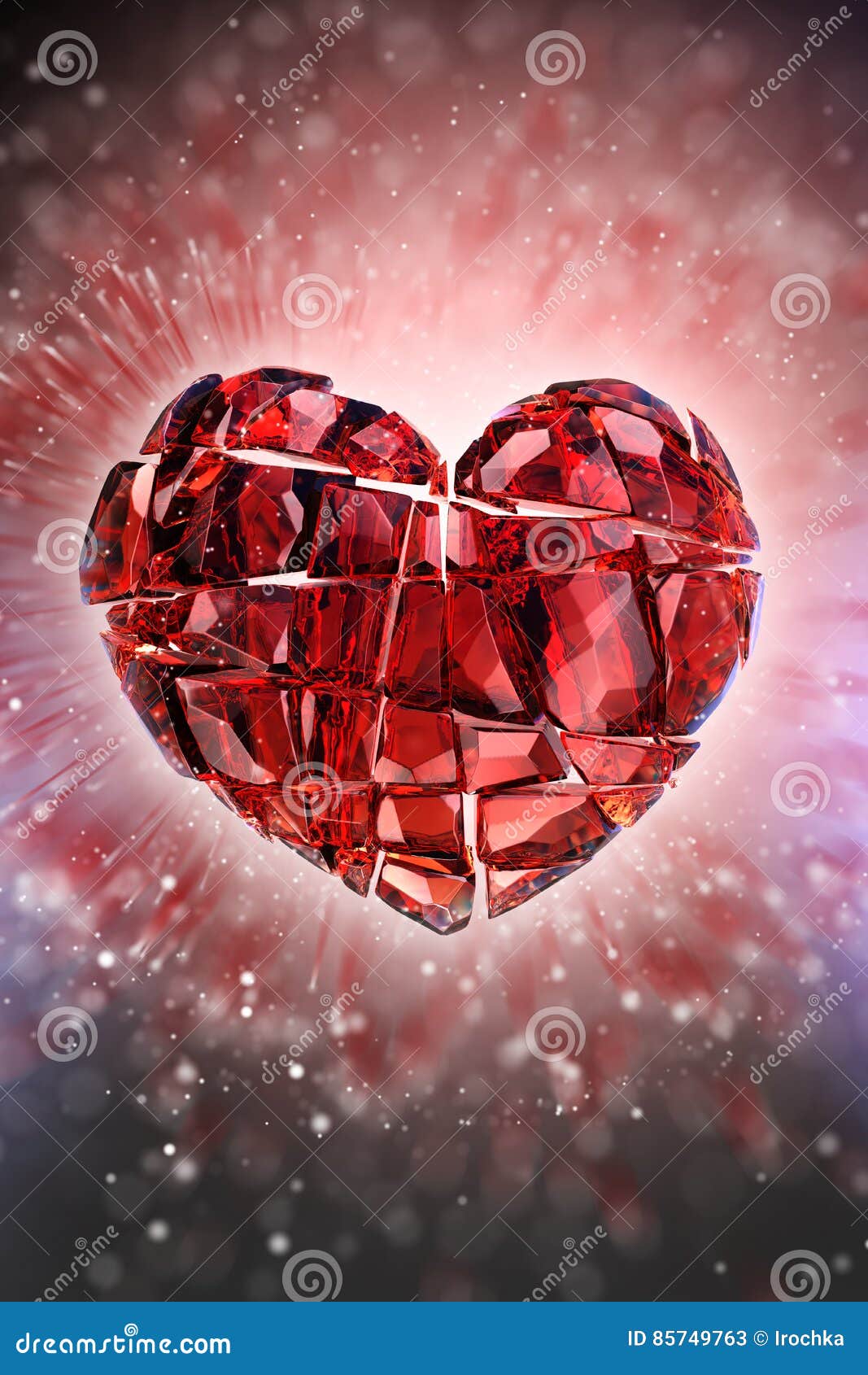 Brilliant Ruby on Black Background. Red Crystal Stock Illustration ...