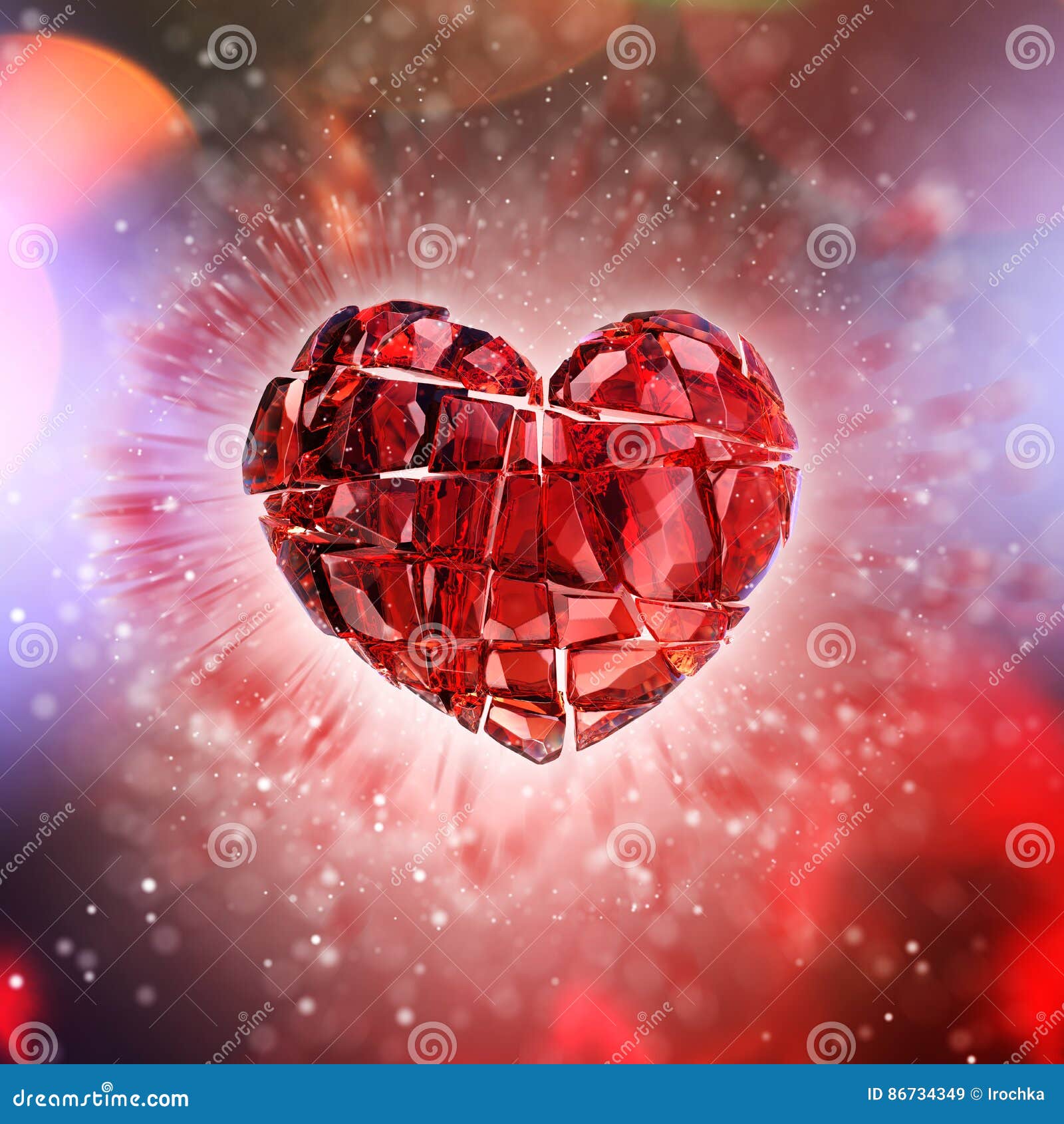 Brilliant Ruby on Black Background. Red Crystal Stock Illustration ...