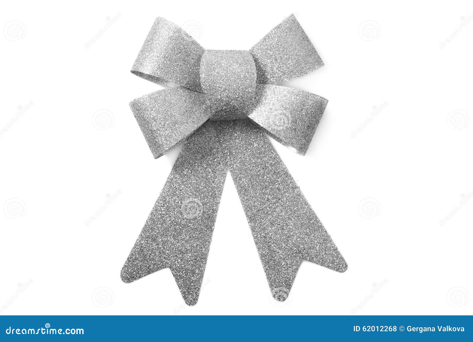 Brilliant Silver Bow Isolated Over White Background Stock Photo - Image ...