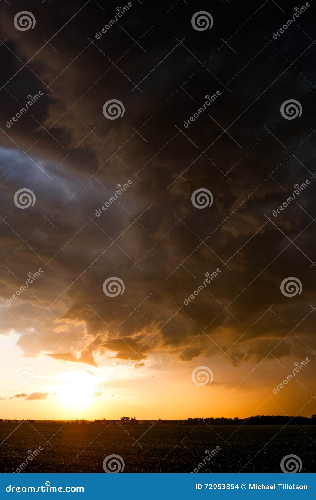 Brilliant Sunset after a Storm Stock Photo - Image of orange, dark ...