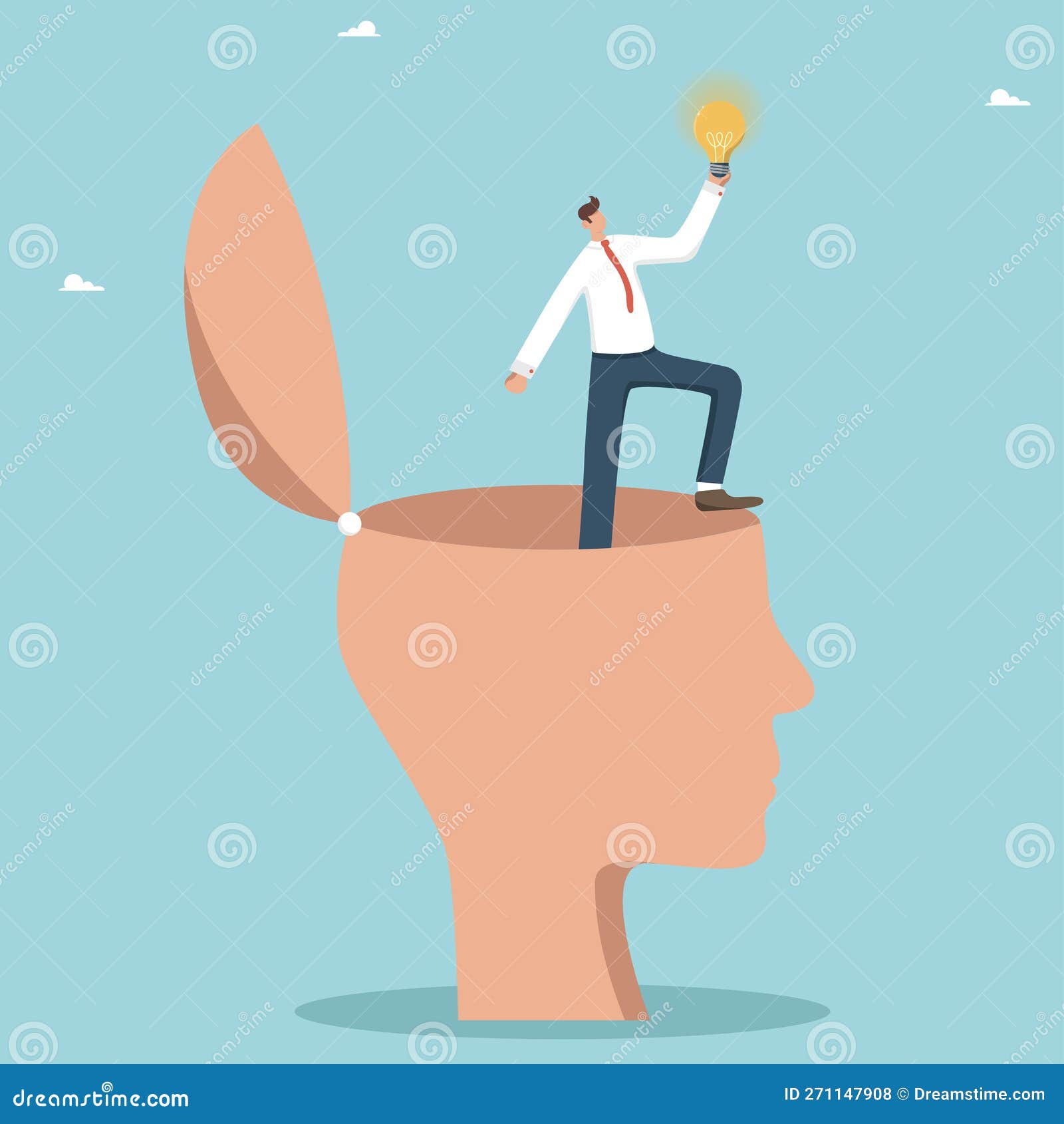 Smart Head With Gears Artificial Intelligence Concept; Gear Symbol ...