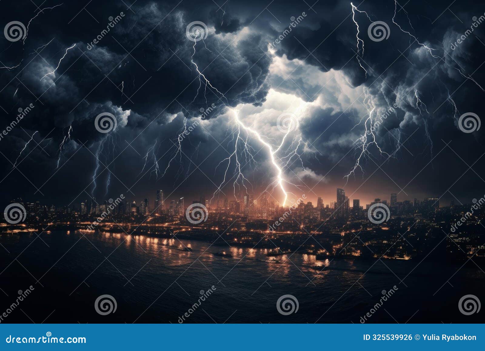 Brilliant Thundercloud Lightning Color. Generate AI Stock Photo - Image ...