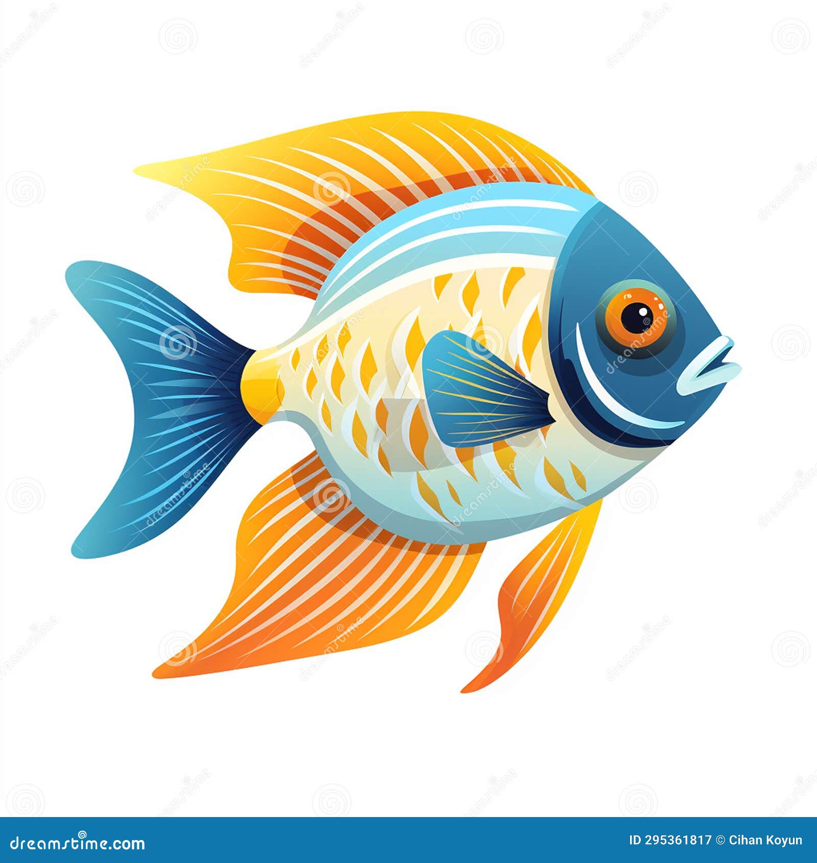 Brilliant Tropical Fish Swimming in Tank Illustration Stock ...
