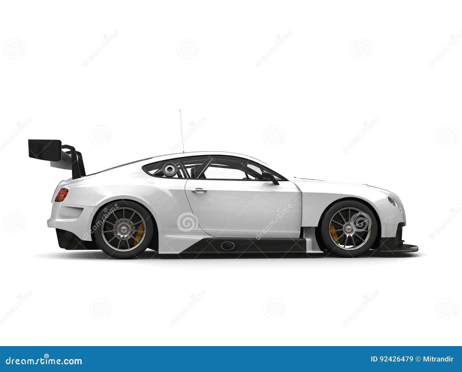 Brilliant White Modern Super Car - Side View Stock Illustration ...