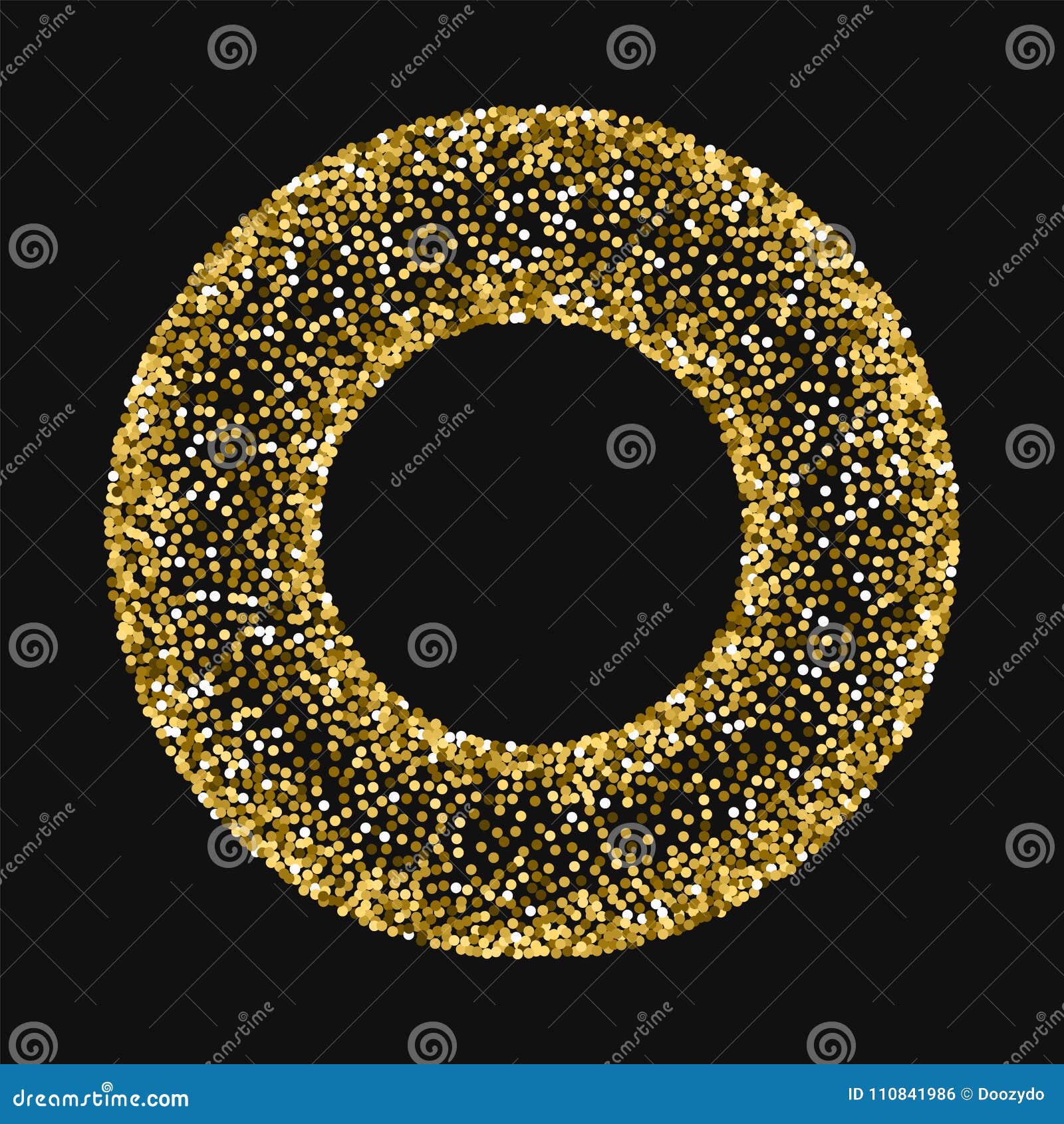 Brillo redondo del oro ilustración del vector. Ilustración de sucio ...