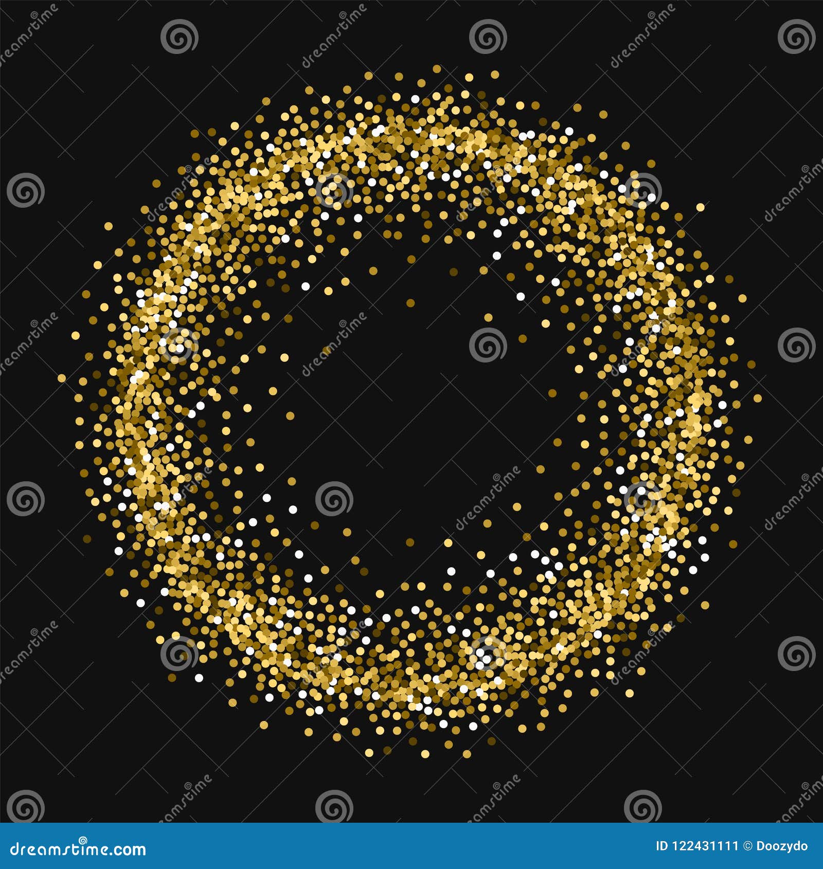 Brillo redondo del oro ilustración del vector. Ilustración de marco ...