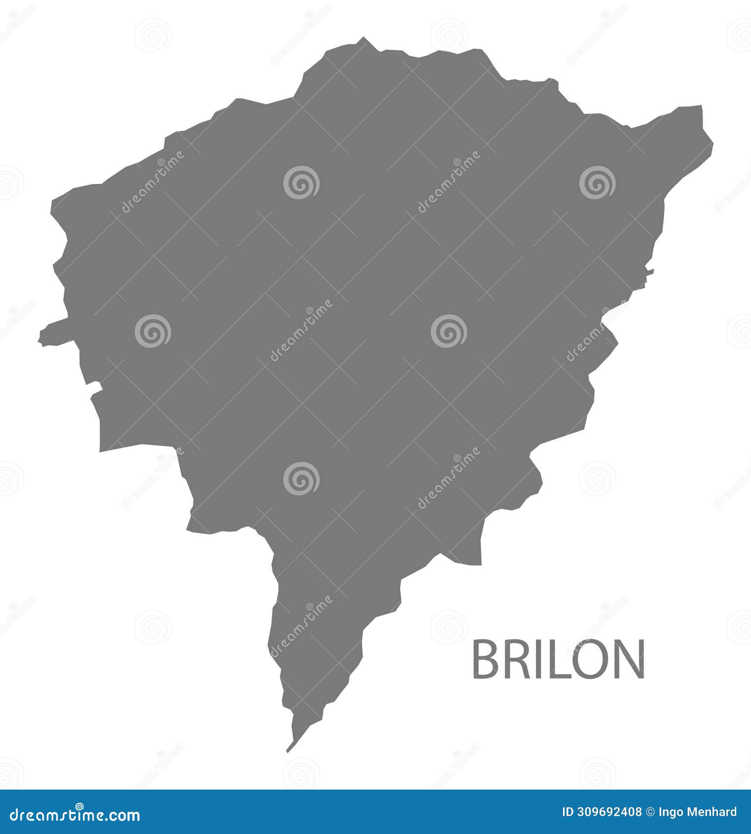 Brilon German City Map Grey Illustration Silhouette Shape Stock Vector ...
