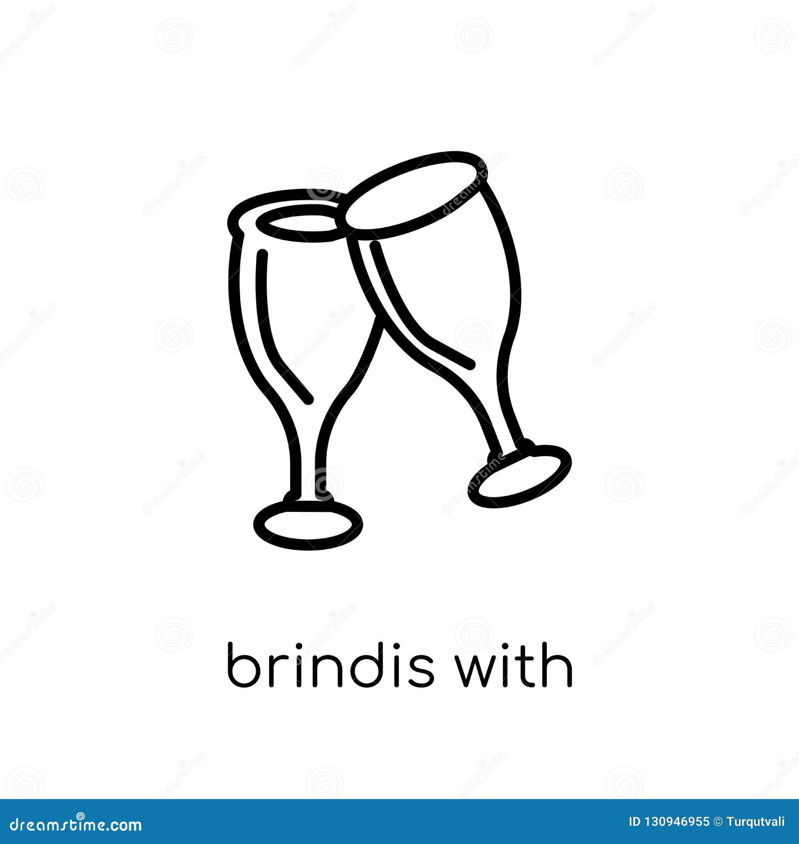 Brindis with Wine Glasses Icon from Drinks Collection. Stock Vector ...