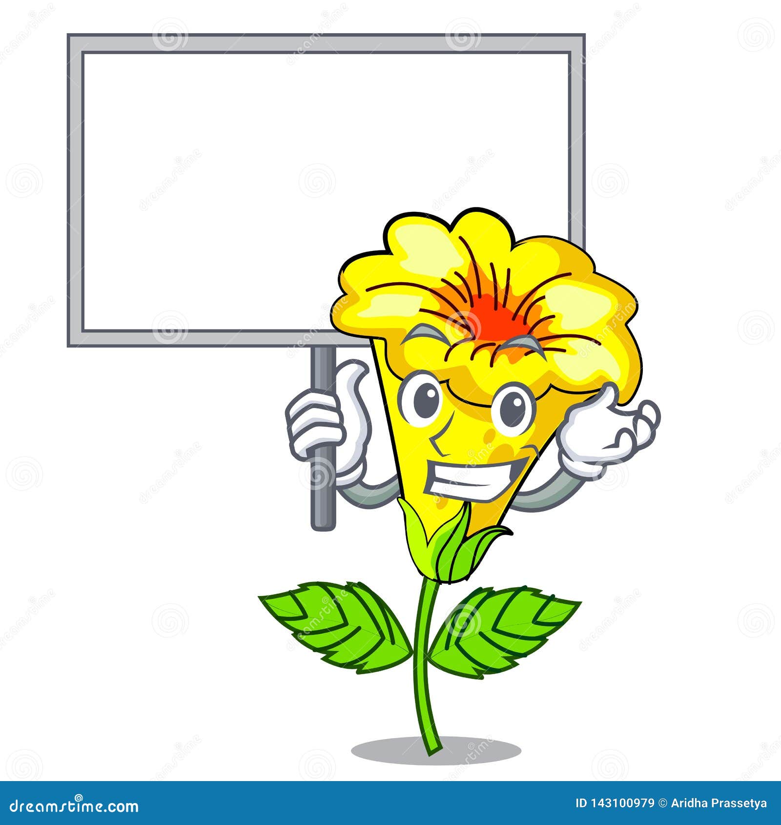Bring Board Allamanda Flower in the Shape Cartoon Stock Vector ...