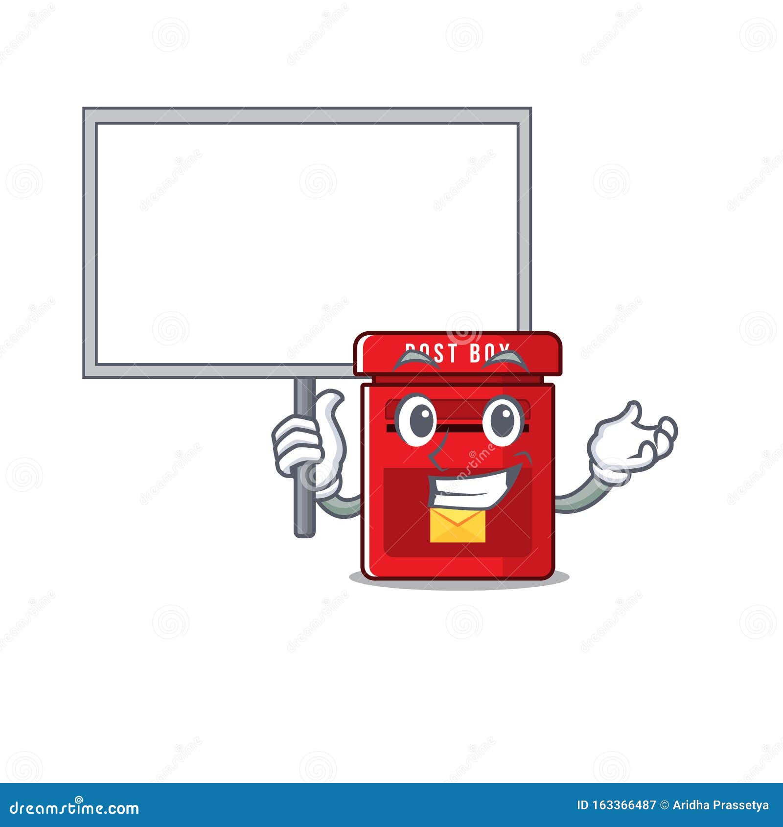 Bring Board Happy Mailbox in with Cartoon Cute Stock Vector ...