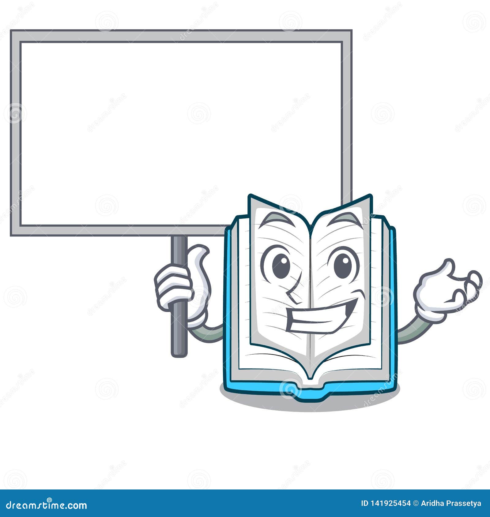 Bring Board Opened Book on the Cartoon Table Stock Vector ...