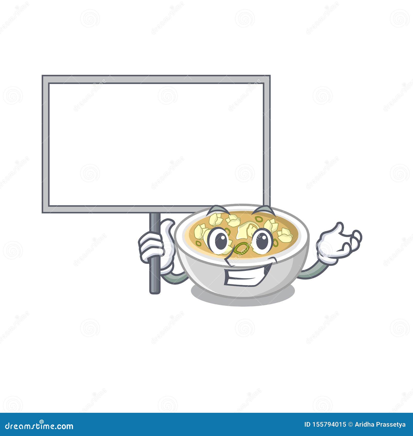 Bring Board Wonton Soup in the Mascot Shape Stock Vector - Illustration ...