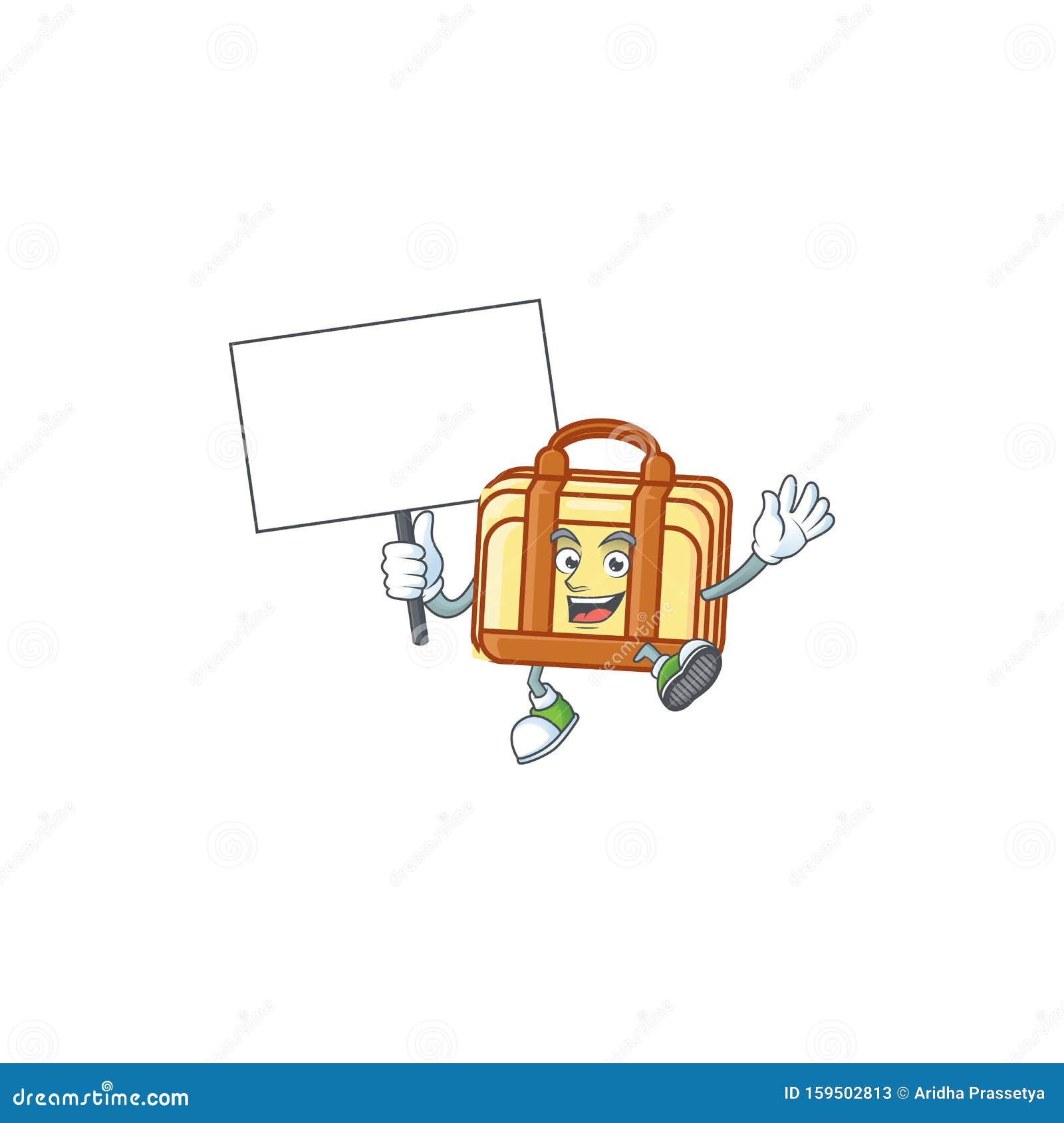 Bring Board Work Suitcase Cartoon for Materials Work Stock Vector ...
