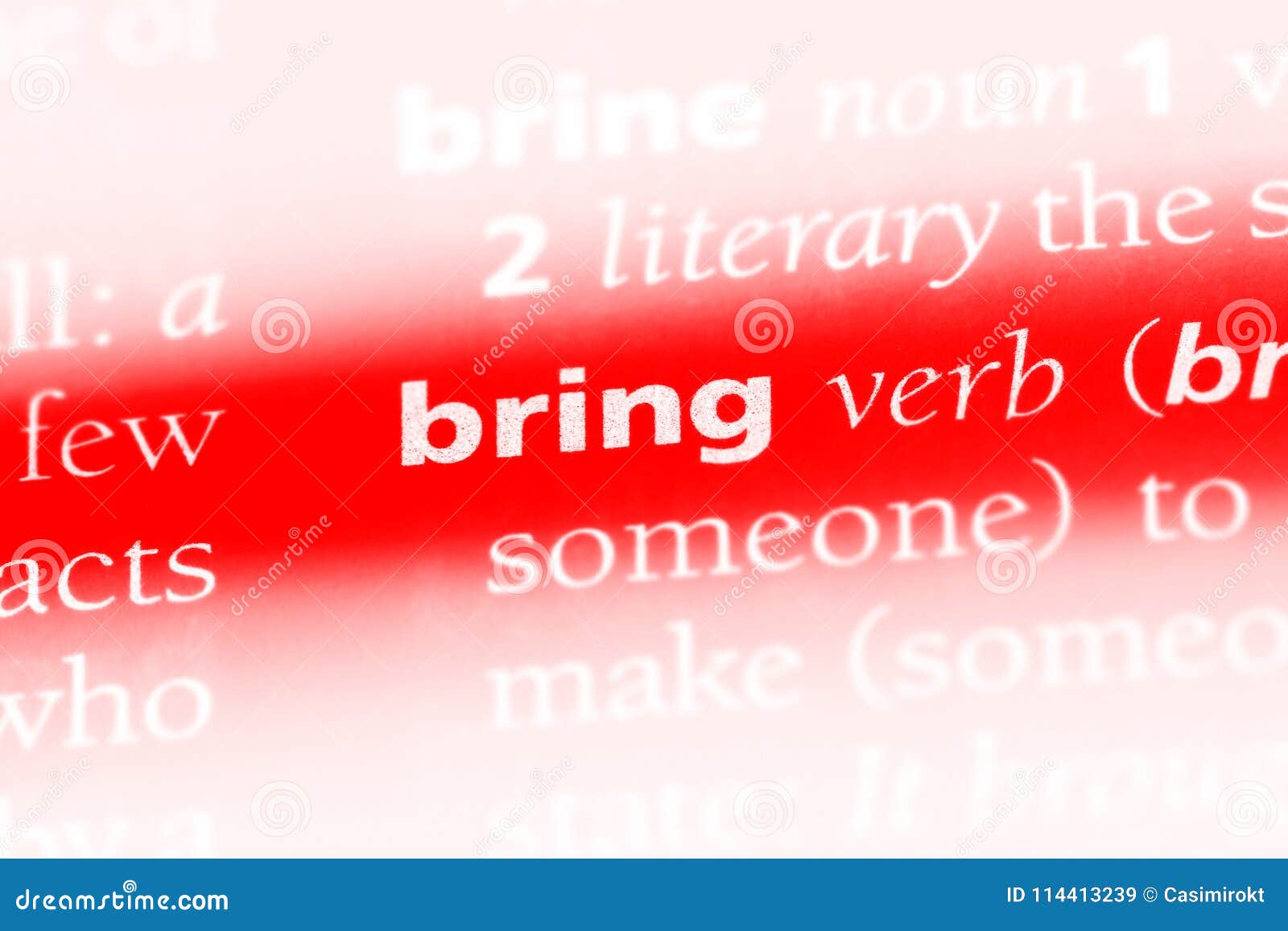 Bring stock image. Image of definition, word, text, paper - 114413239