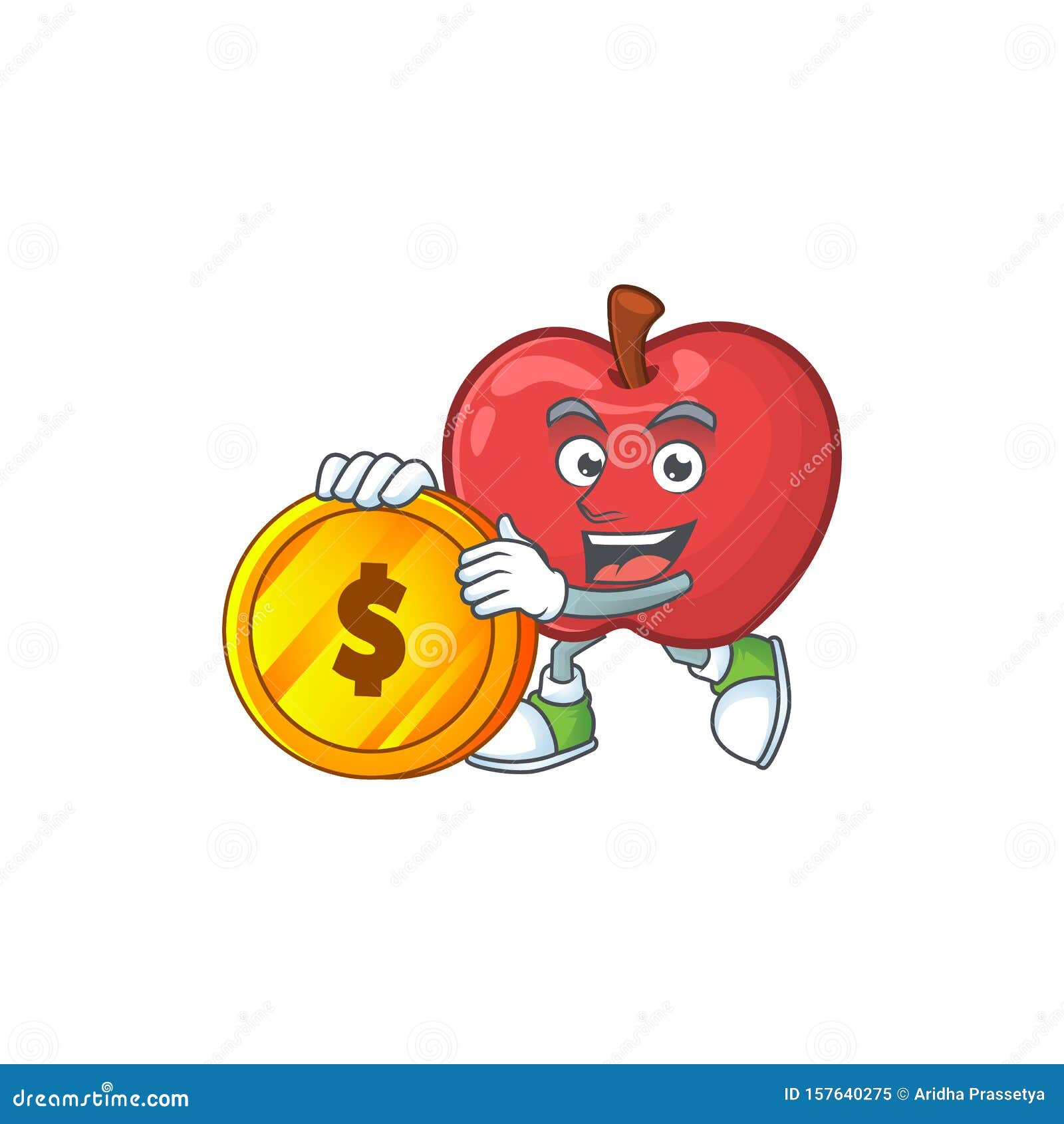 Bring Coin Watermelon Character Mascot For Symbol Healthy Fruit Cartoon ...