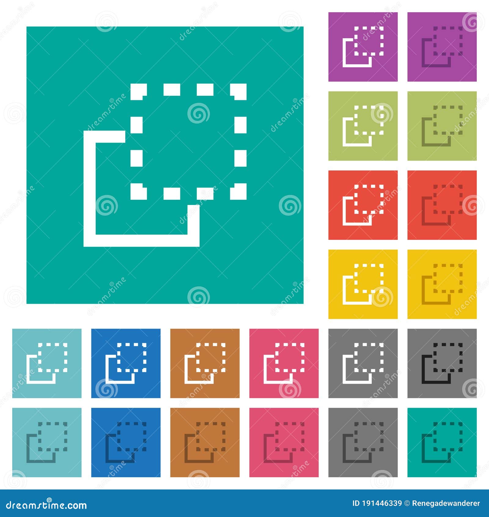 Bring Element To Front Square Flat Multi Colored Icons Stock Vector ...