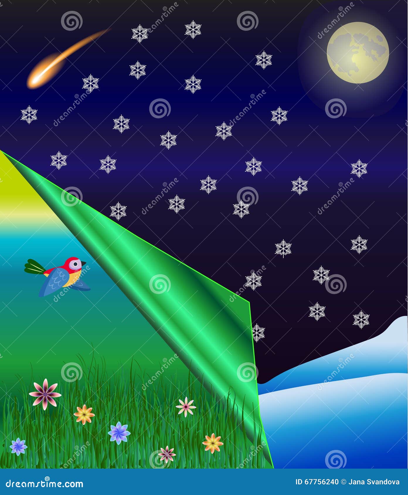 Bring on the Spring, Turning Page, Season Change, Rolled Corner Stock ...