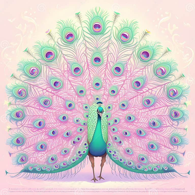 Peacock Illustration Majestic And Colorful Stock Illustration