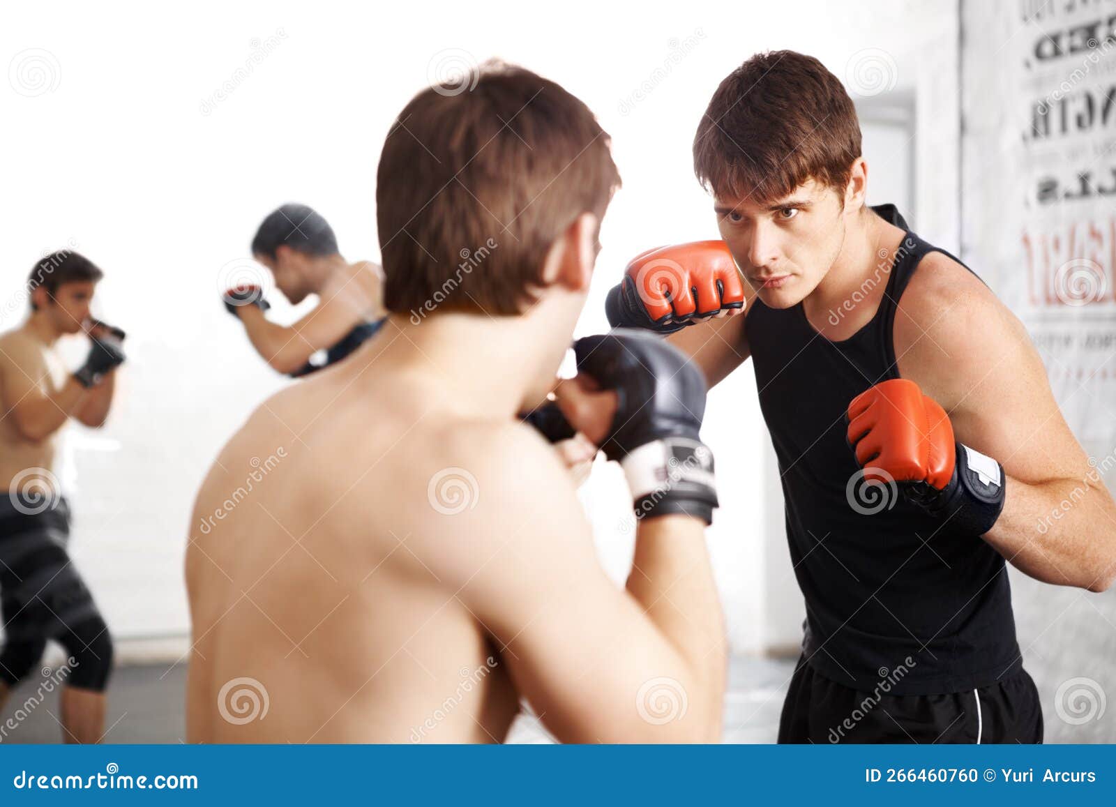 Bring it on. Two Martial Artists Sparring in the Ring. Stock Photo ...