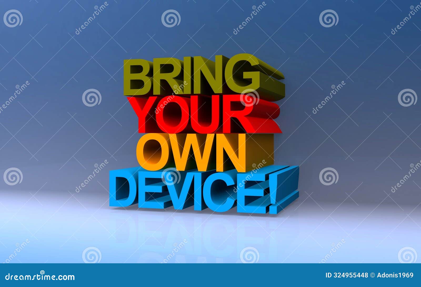 Bring Your Own Device on Blue Stock Illustration - Illustration of ...