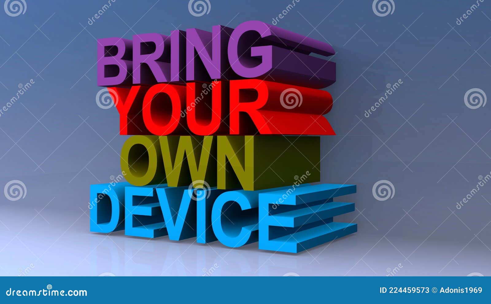 Bring Your Own Device on Blue Stock Illustration - Illustration of ...