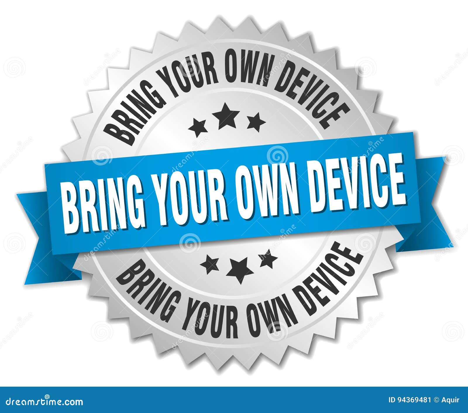 Bring Your Own Device Round Isolated Badge Stock Vector - Illustration ...