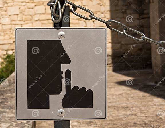 Bringen Sie Bitte Zeichen Zum Schweigen Stockfoto - Bild von eingang ...