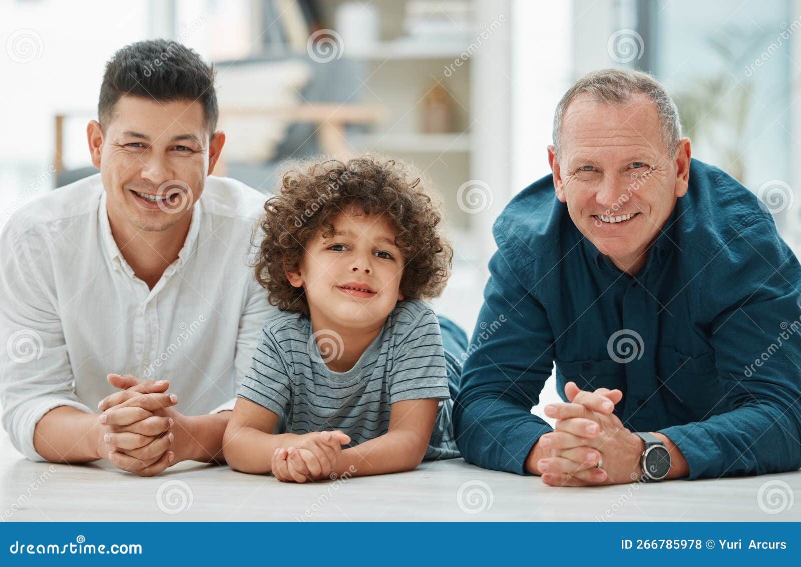 Bringing Three Generations Together. a Young Man Spending Time with His ...
