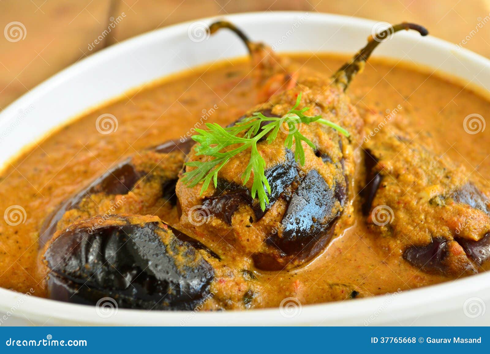 Brinjal Curry stock photo. Image of cooking, food, coriander - 37765668