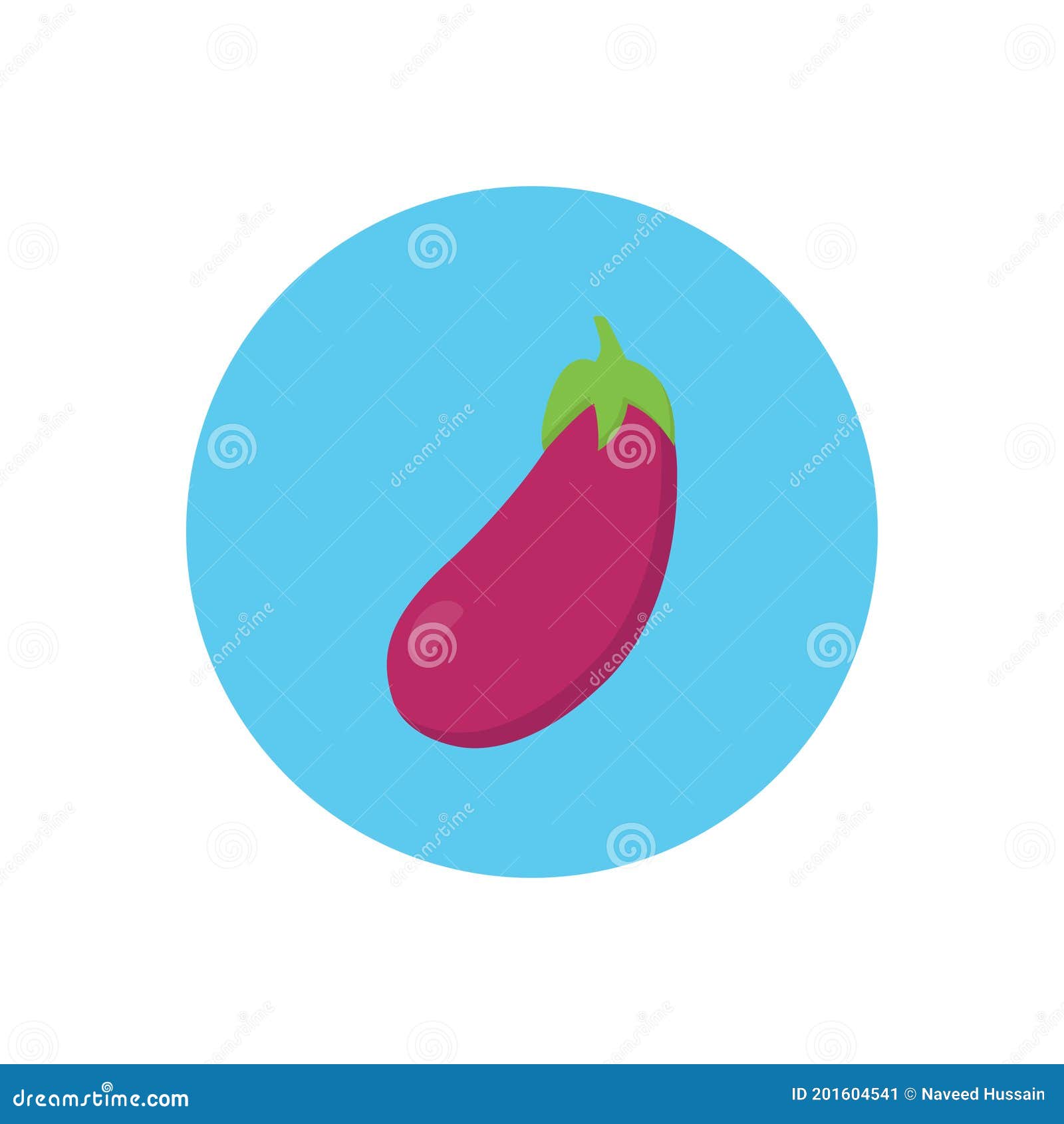 Brinjal Vector Flat Color Icon Stock Vector - Illustration of ...