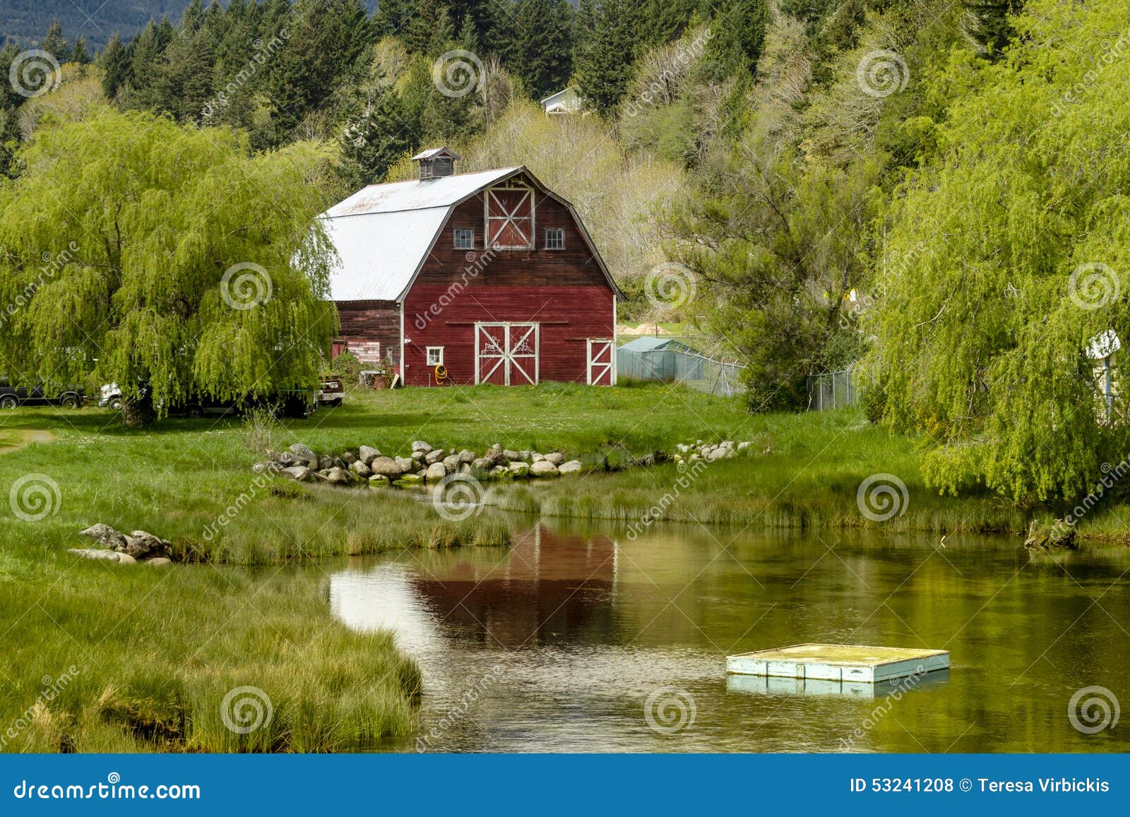 Brinnon Washington Barn Dallo Stagno Fotografia Stock - Immagine di ...