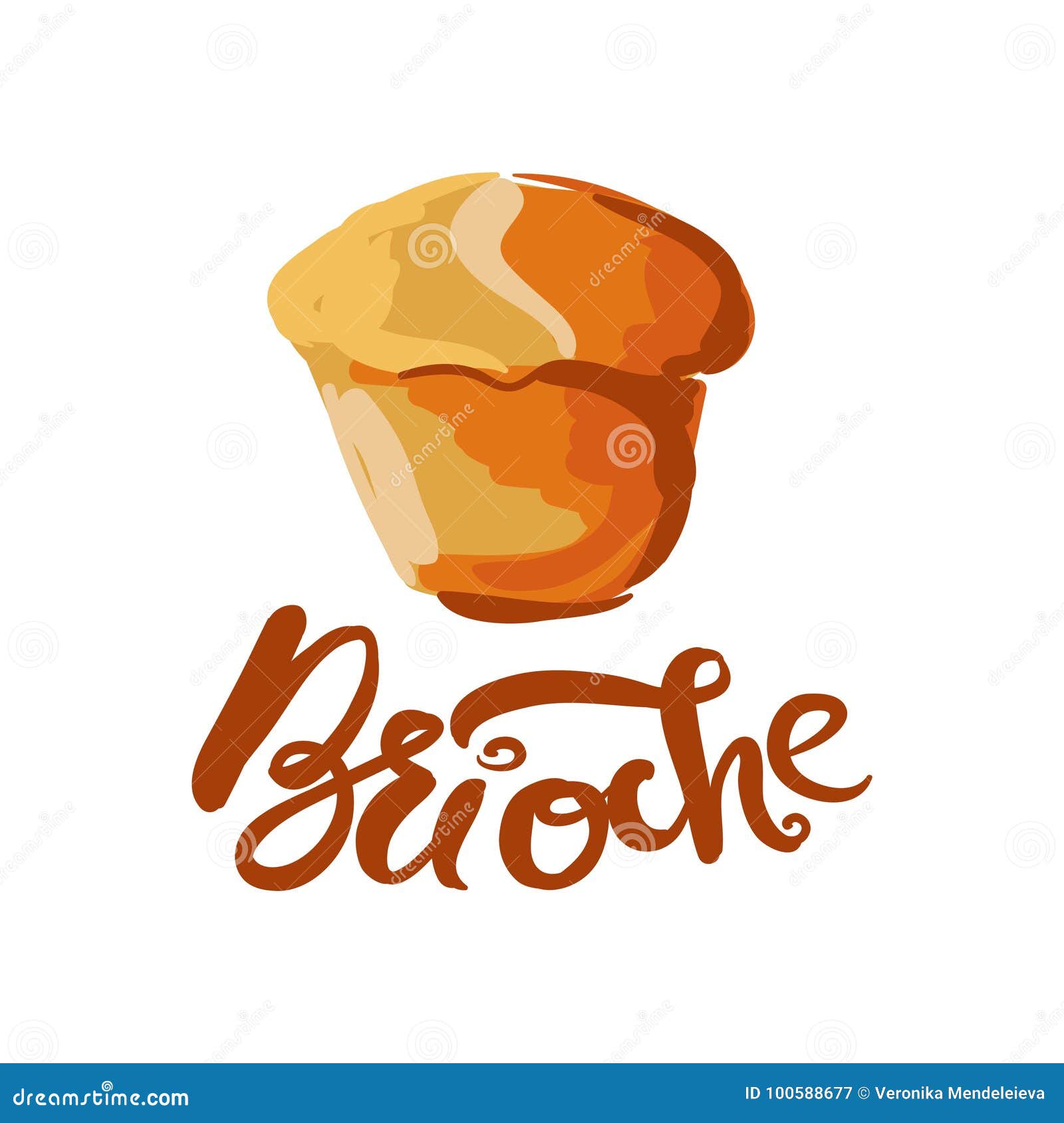 Brioche Illustration For Menu, Cards, Patterns, Wallpaper. Brioche Logo ...