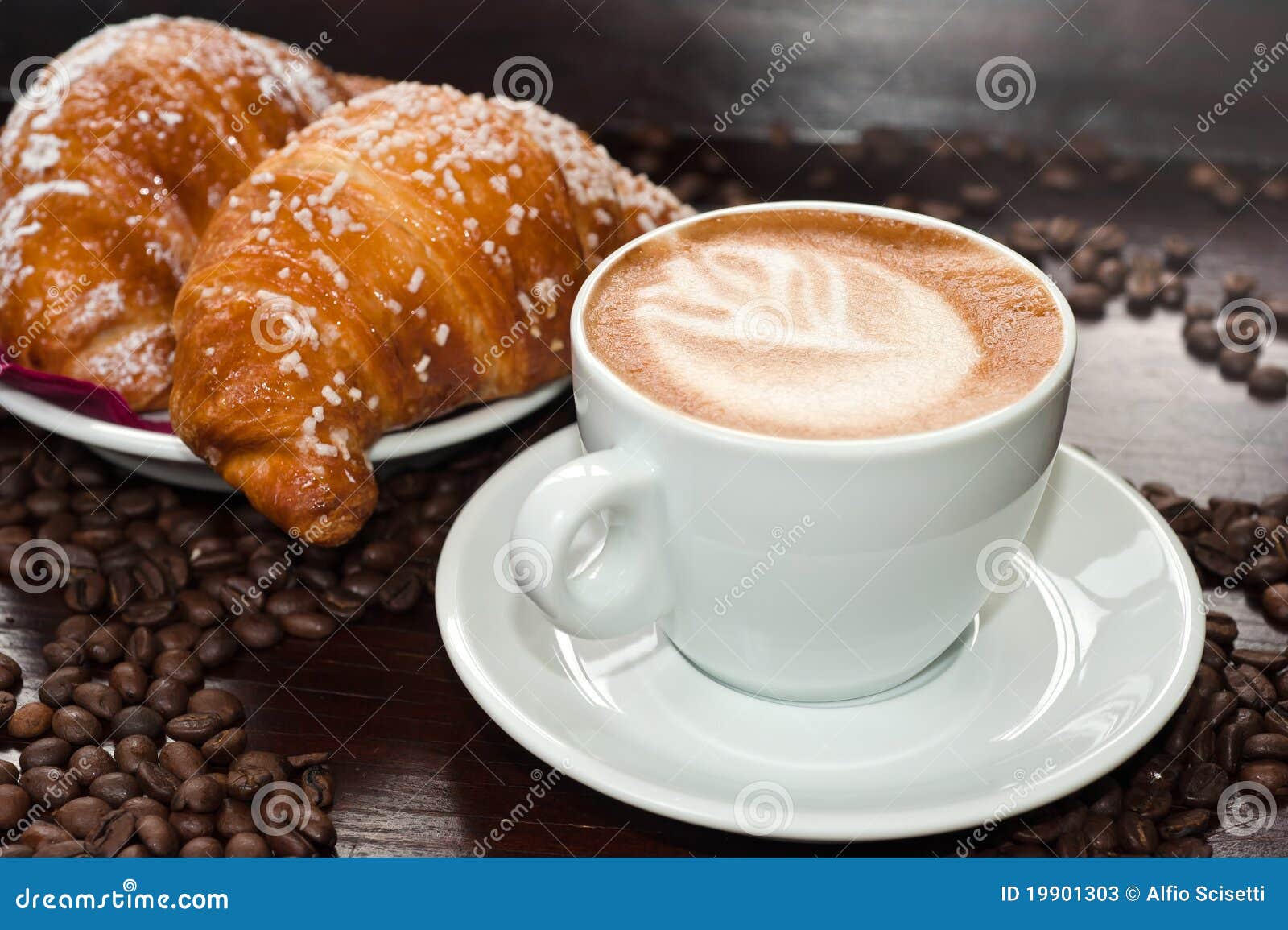 Brioches e cappuccino stock image. Image of coffee, cappuccino - 19901303