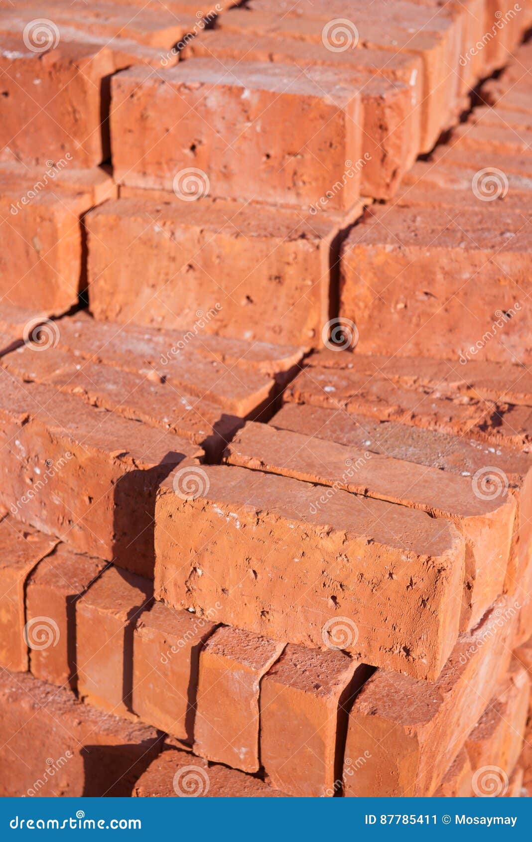 Brique Rouge Pour La Construction Dans Le Chantier De Construction ...