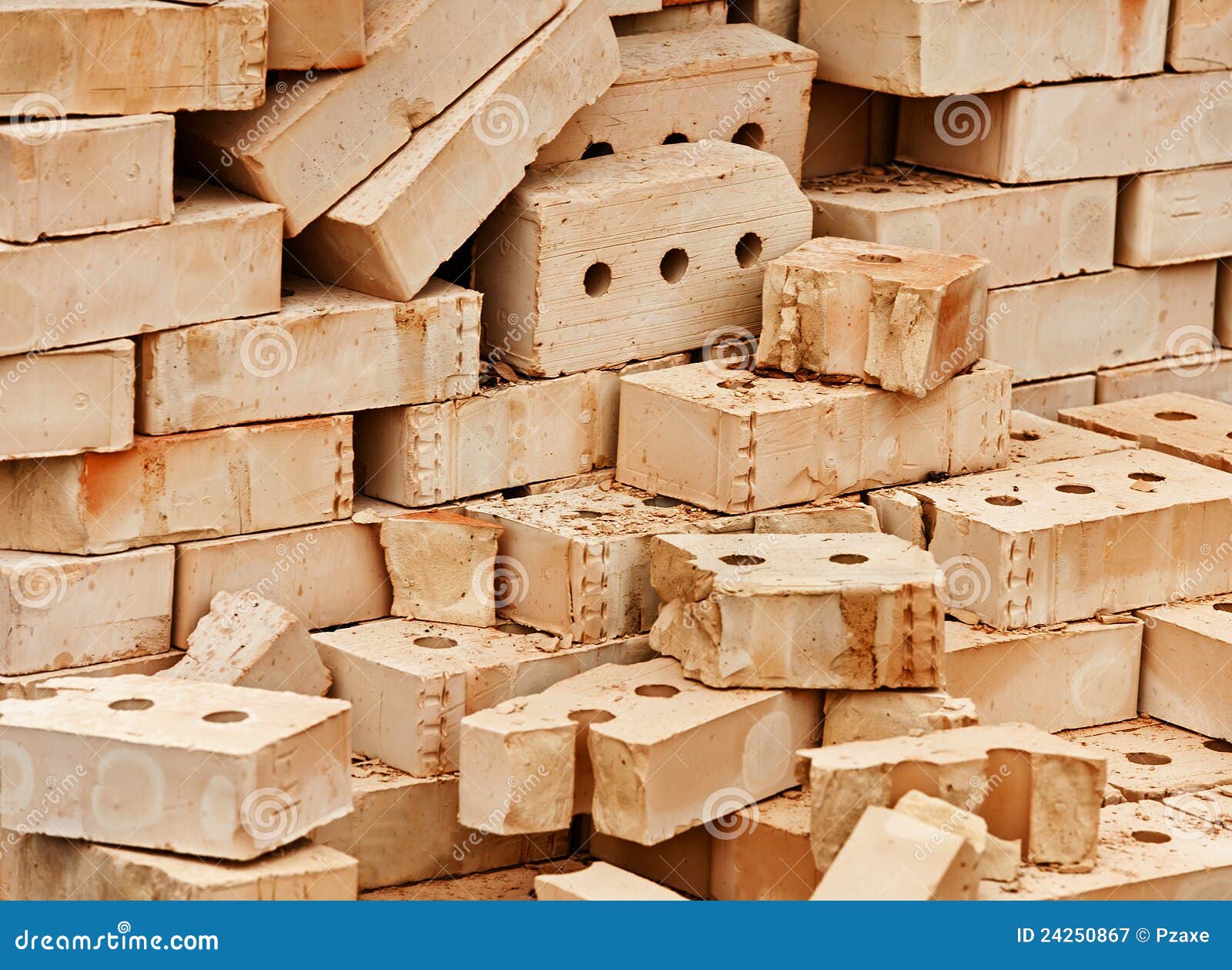 Briques D'argile Pour La Restitution Des Monuments Image stock - Image ...