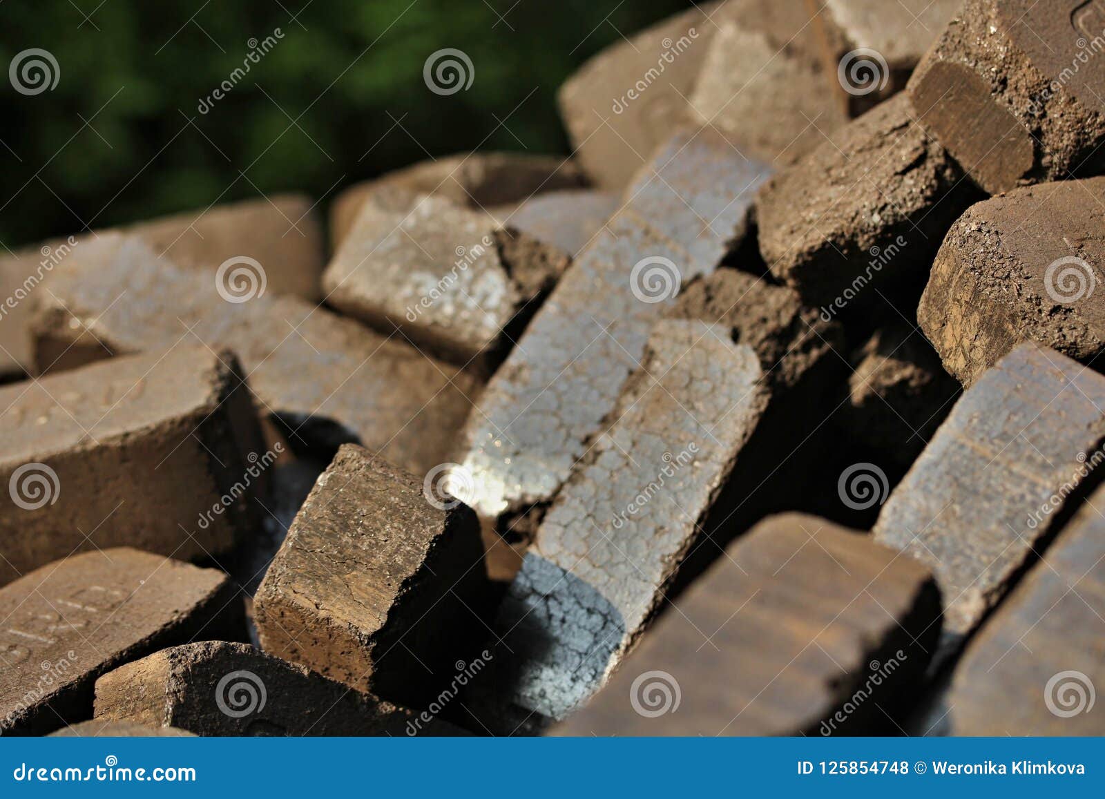 Briquettes stock photo. Image of detail, season, macro - 125854748