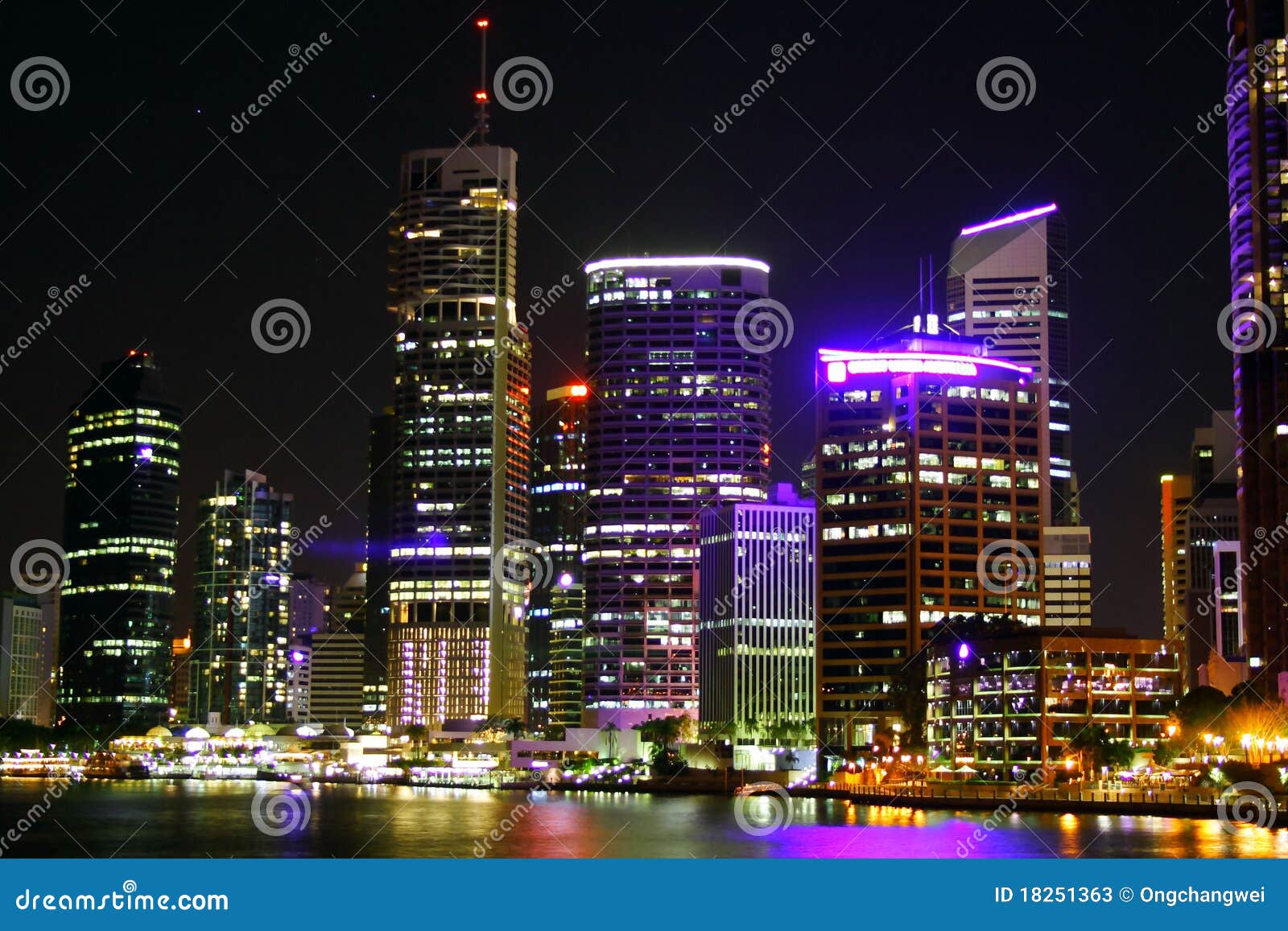Brisbane City at Night stock image. Image of brisbane - 18251363