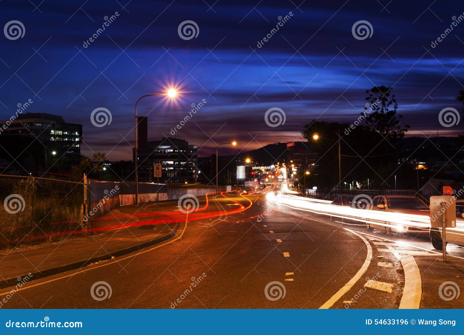 Brisbane City Night stock photo. Image of australia, dark - 54633196
