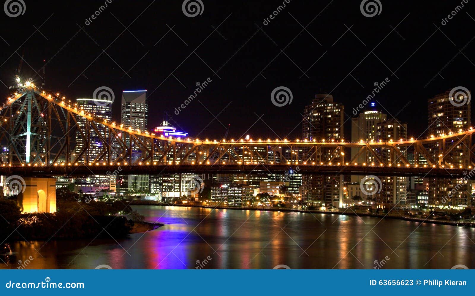 Brisbane city night scape stock image. Image of scape - 63656623