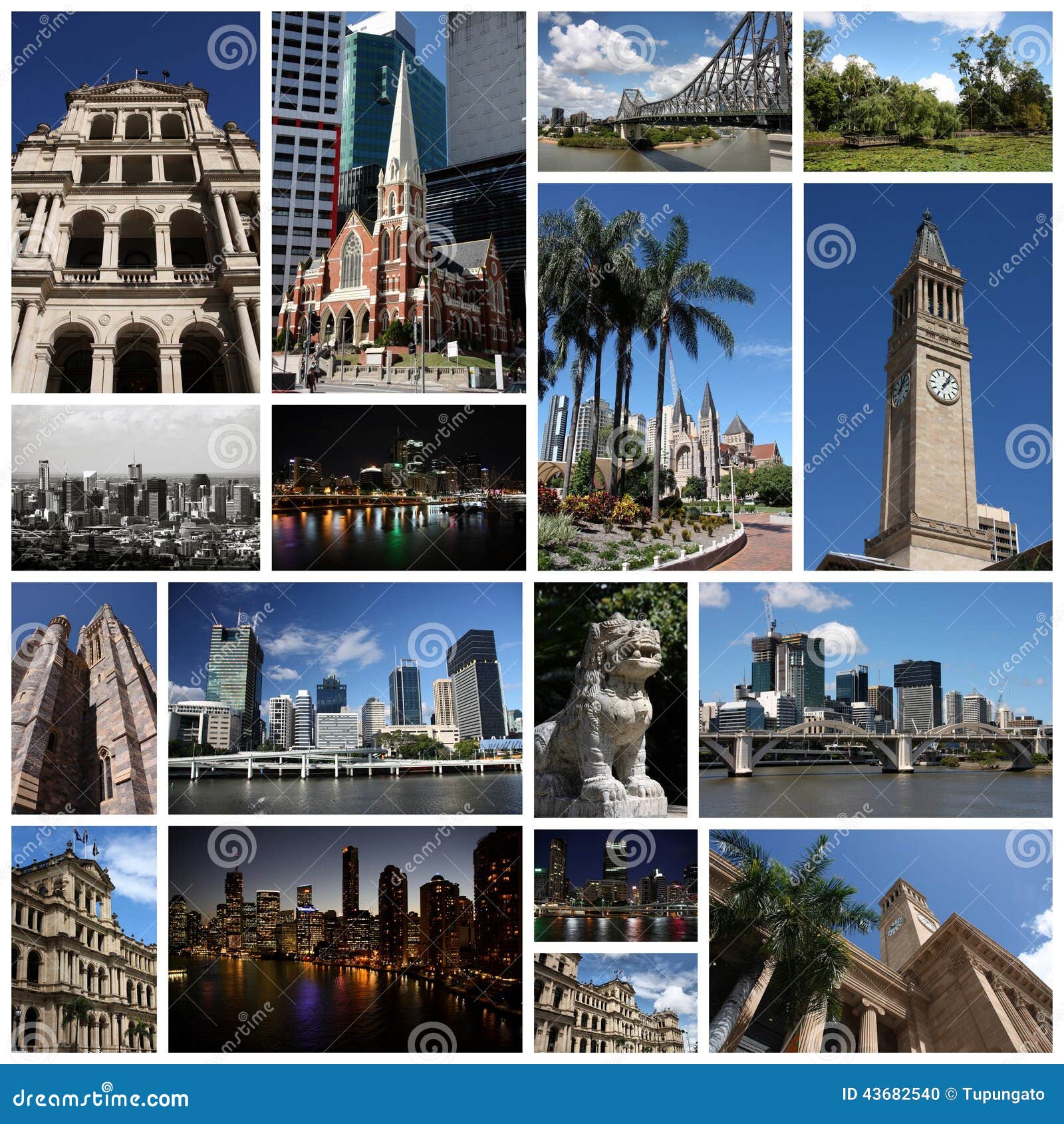 Brisbane-Collage stockfoto. Bild von architektur, auslegung - 43682540