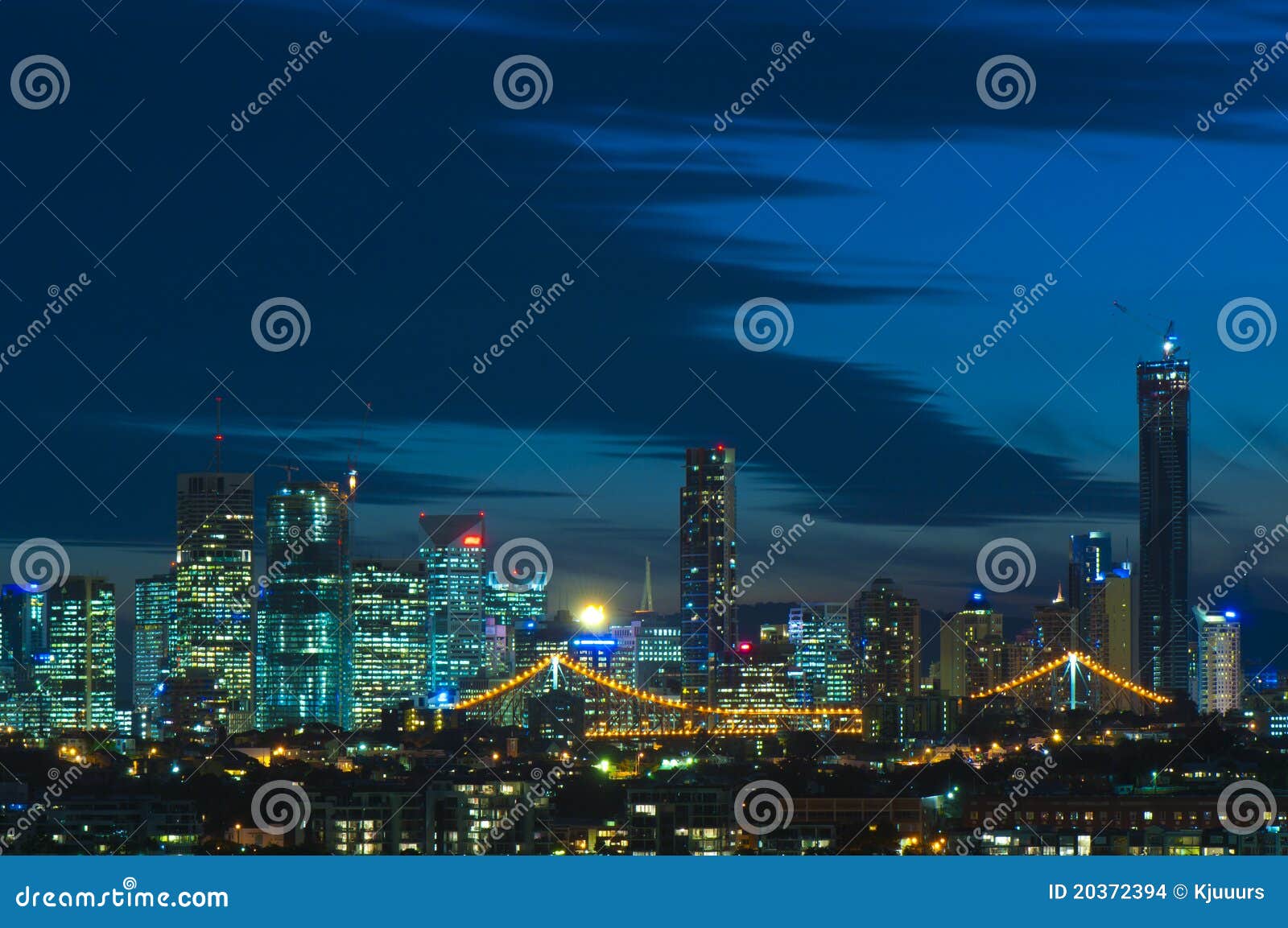 Brisbane at Night stock photo. Image of high, lights - 20372394