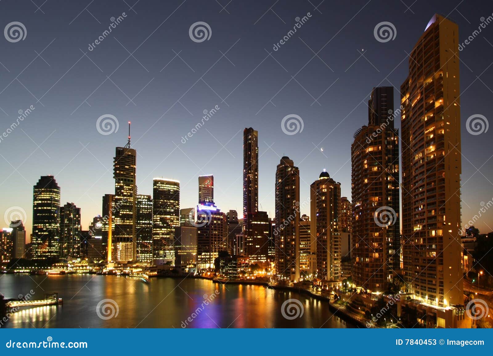 Brisbane night stock image. Image of australian, dark - 7840453