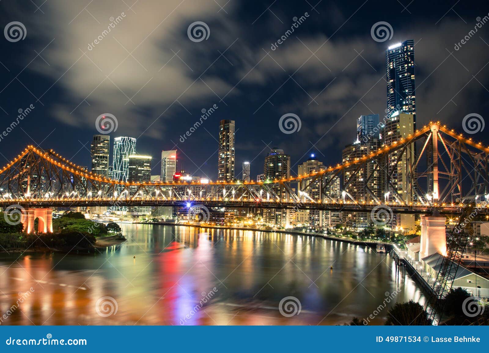 Brisbane at night stock photo. Image of skyline, australia - 49871534