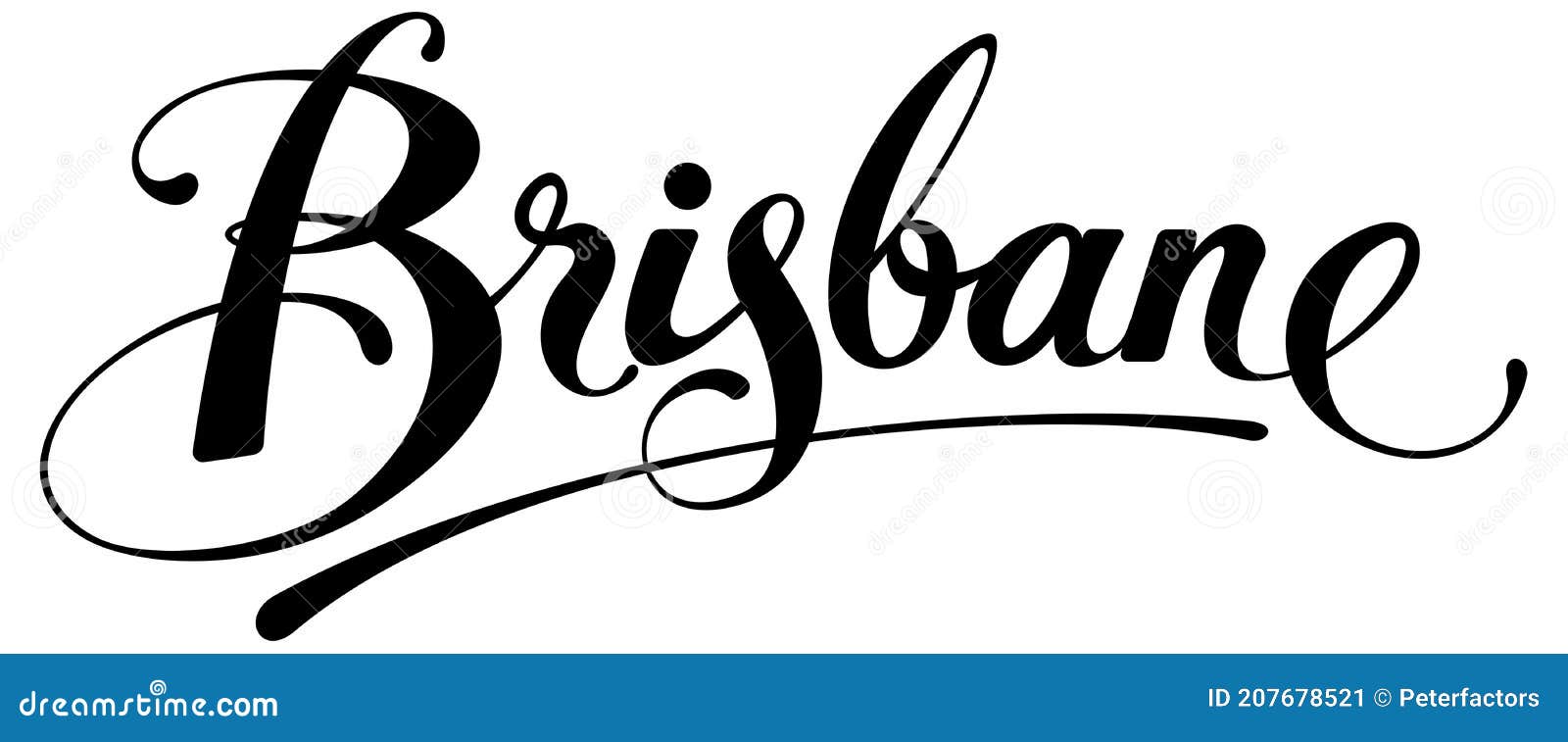 Brisbane - Custom Calligraphy Text Stock Vector - Illustration of ...