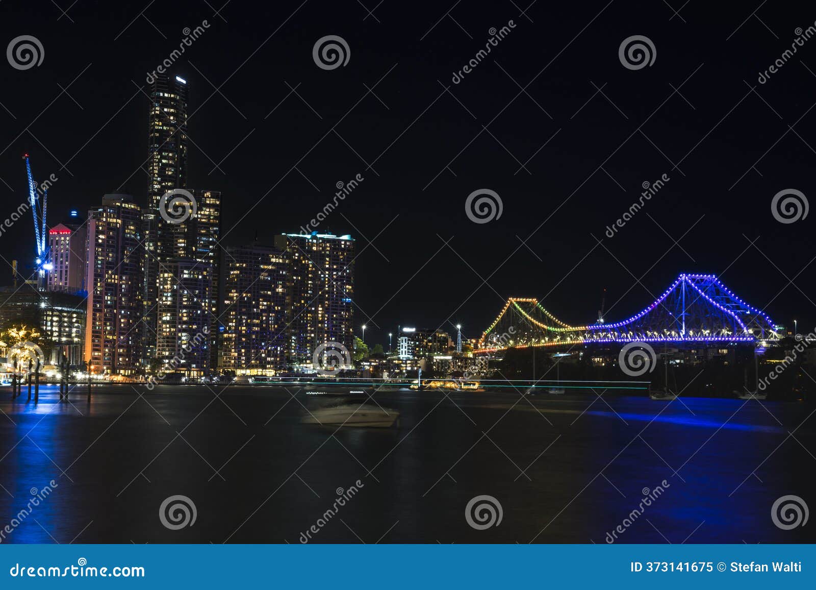 Nighttime Cityscape View From Modern Office Stock Photo | CartoonDealer ...