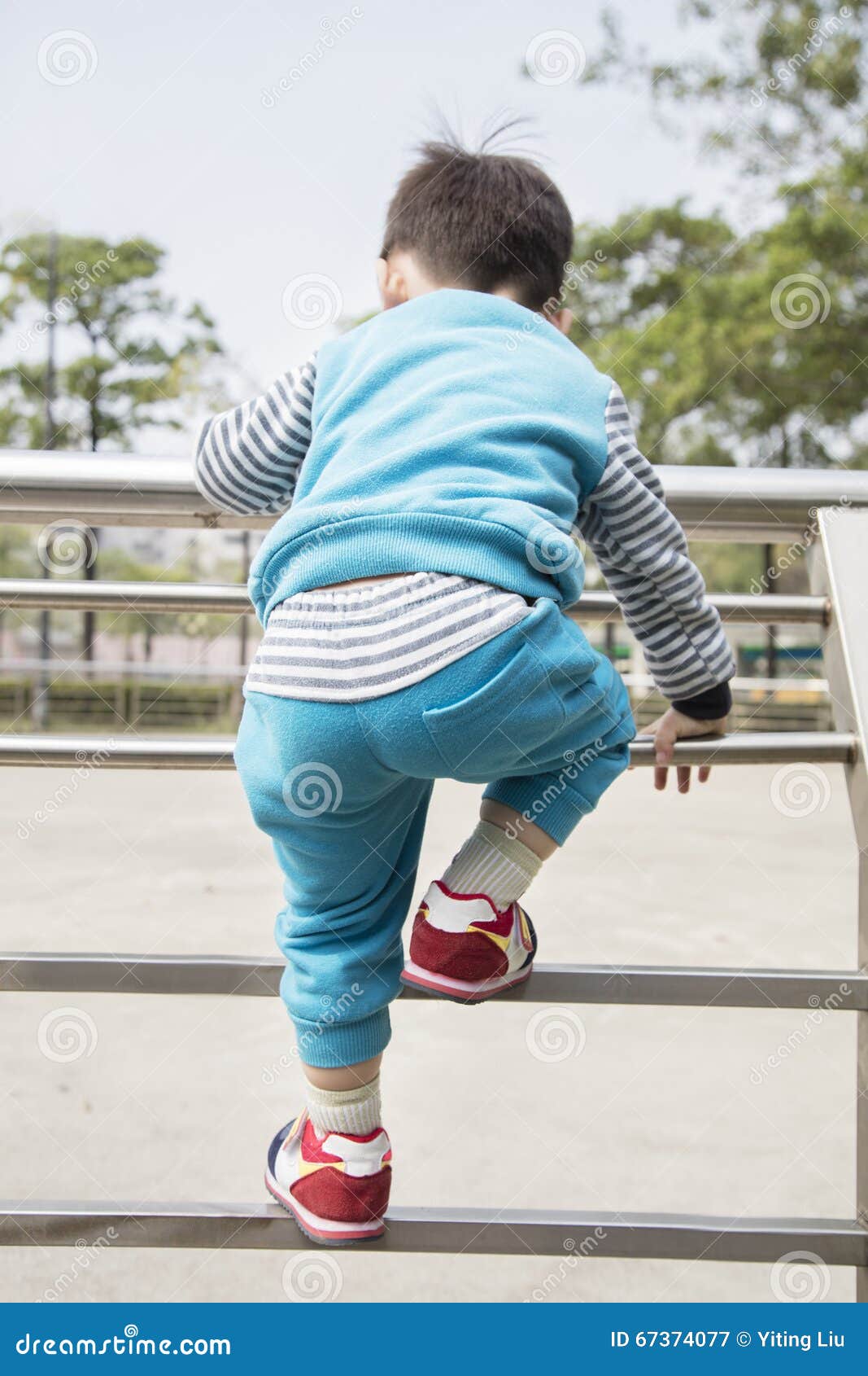 Brisk Child Climbing Railing Stock Image - Image of climbing, happy ...