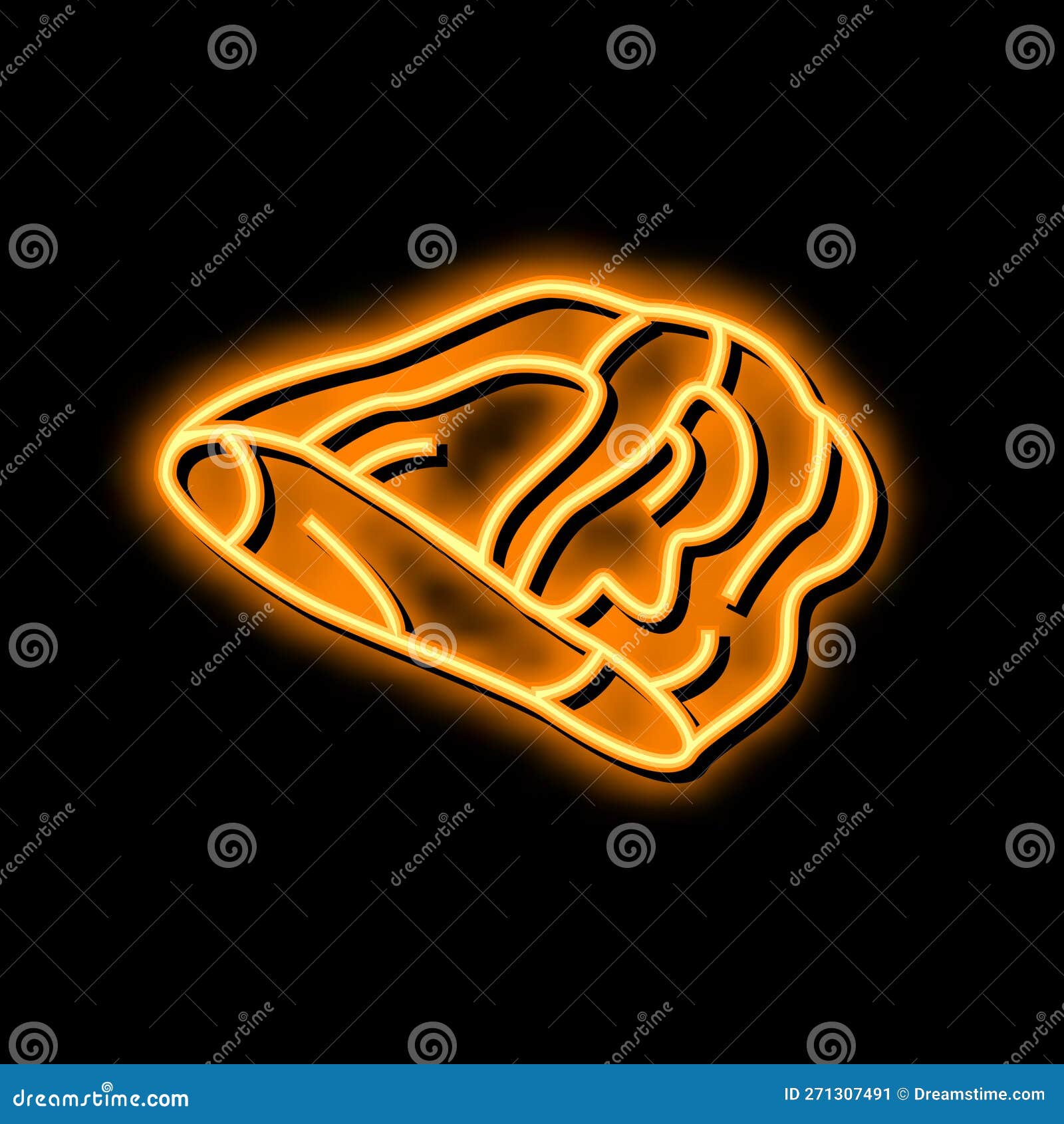 Brisket Beef Meat Neon Glow Icon Illustration Stock Vector ...